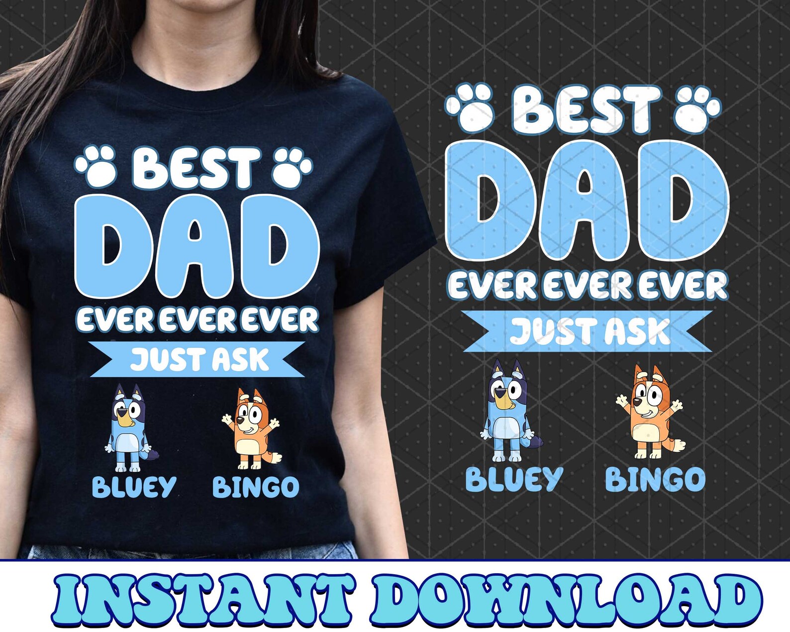 Best Dad Ever Bluey PNG, Bluey Family PNG, Bluey the Eras Tour Png ...