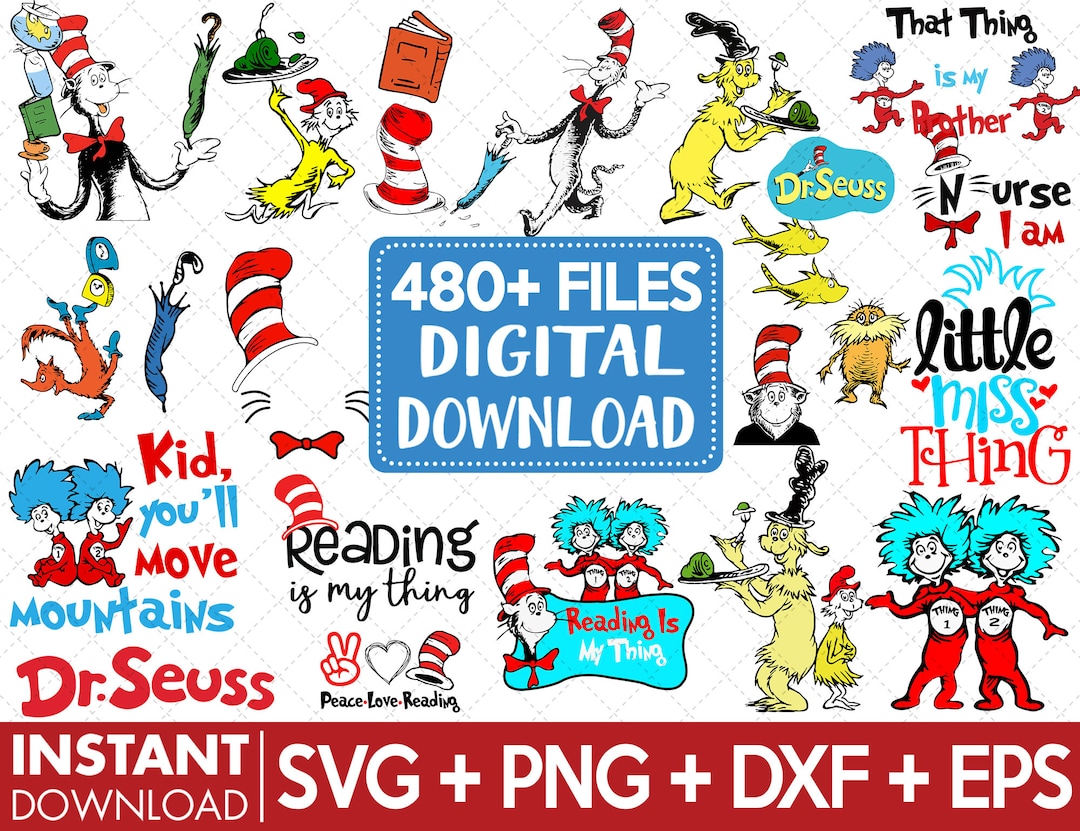 Dr. Seuss Png Bundle , Dr. Seuss Day SVG PNG, Read Across America ...