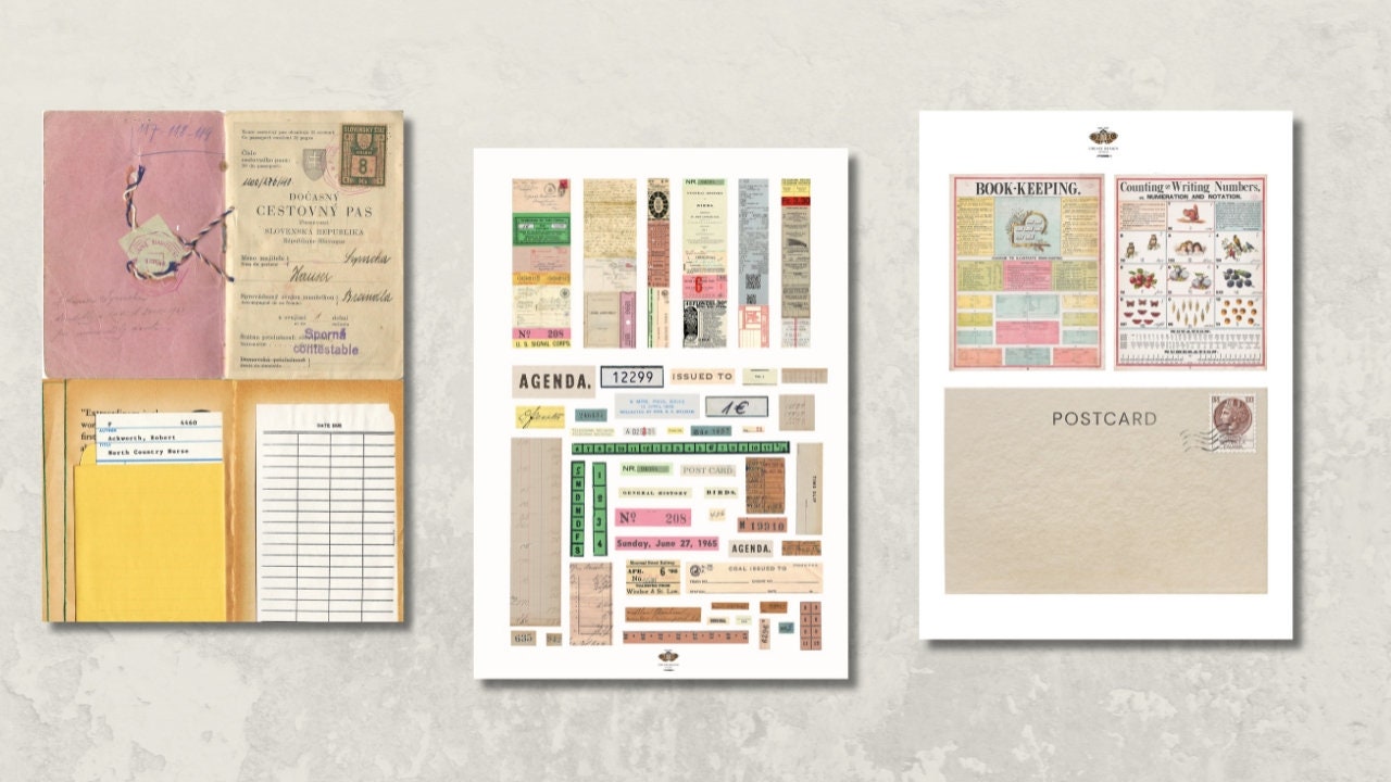 Vintage Ephemera Kit: Printable Junk Journal Supplies (kit 2) - Etsy
