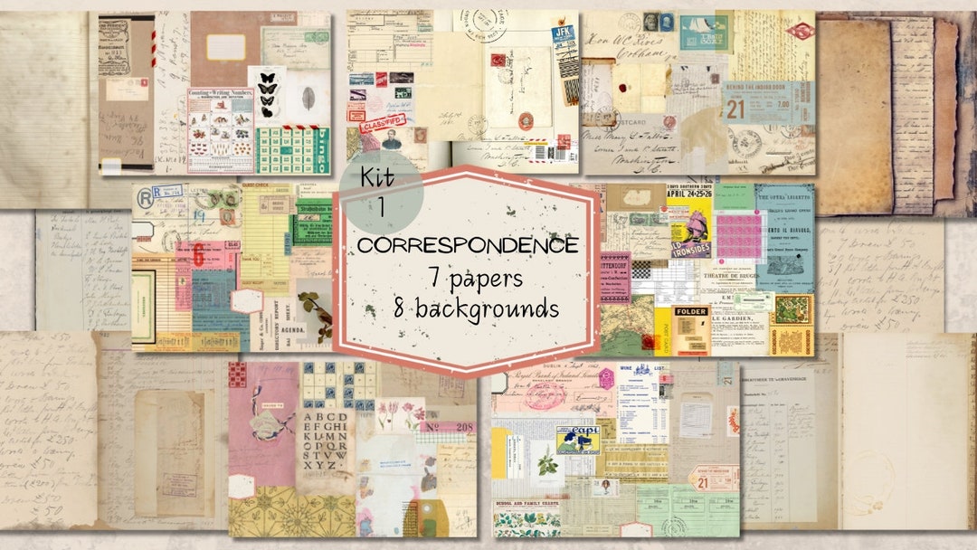 Printable Correspondence Kit for Junk Journals, Scrapbooks & Paper ...