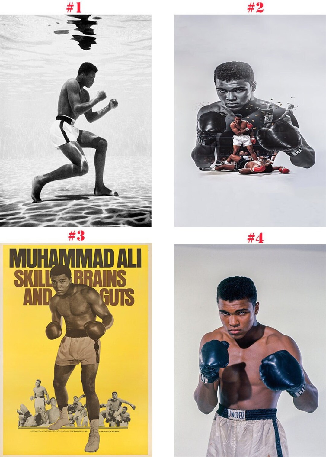 Muhammad Ali Boxing in Water Poster Muhammad Ali Skill - Etsy