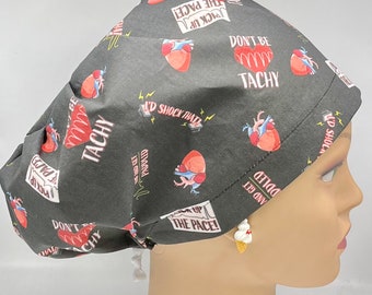 Womens Cardiac Scrub Caps With EKG Rhythms and Medical Puns - Etsy