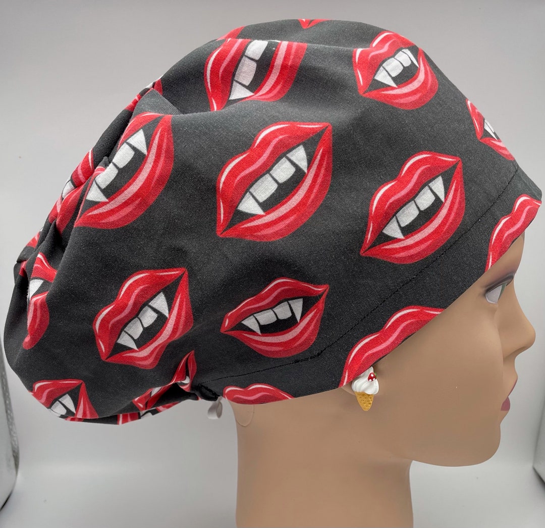 Vampire Fangs European Surgical Scrub Cap With Adjustable - Etsy UK