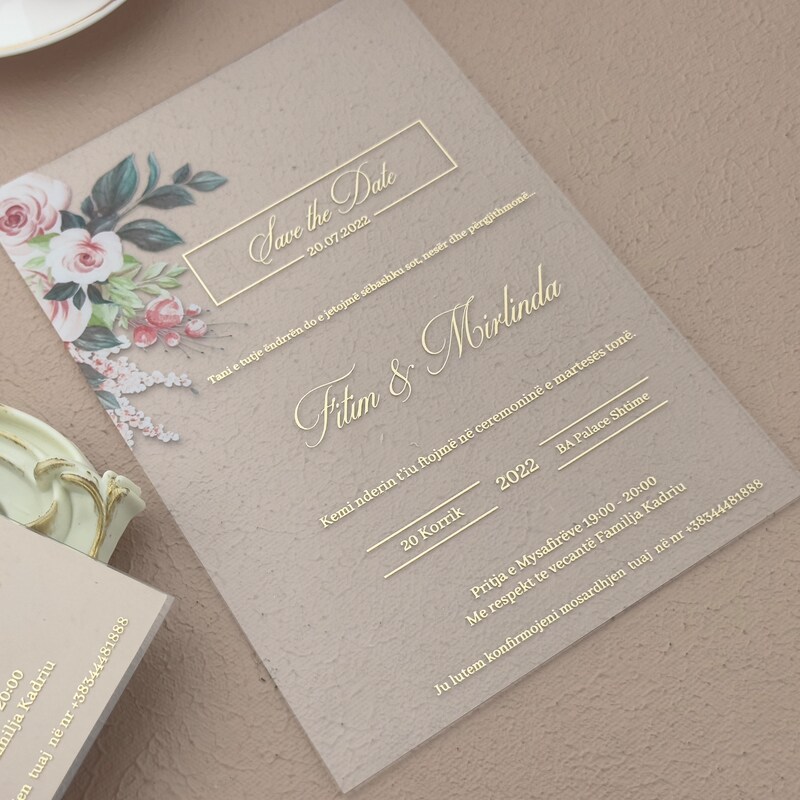 Acrylic Invitation - Etsy