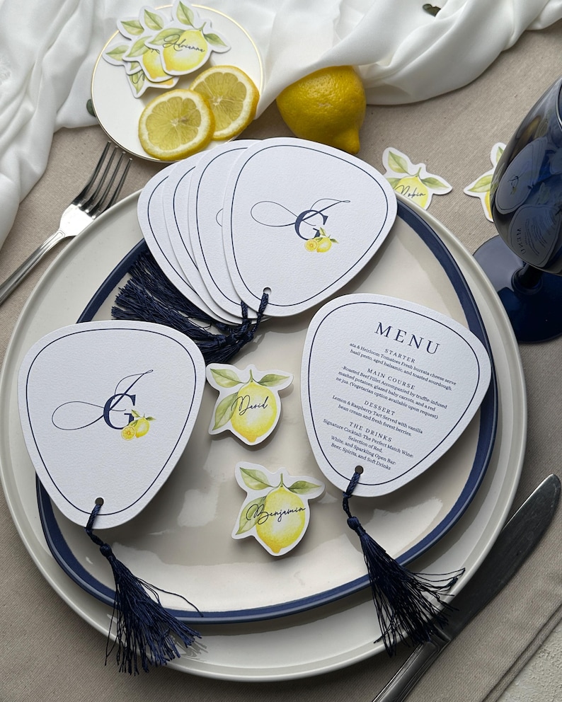 Lemon Wedding Menu Place Card – Citrus Theme Table Decor - Etsy UK