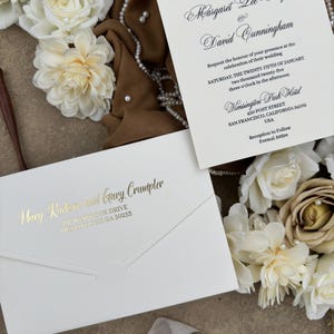 Thick Paper Wedding Invitation With Recessed Printed Elegant Font, Rsvp ...