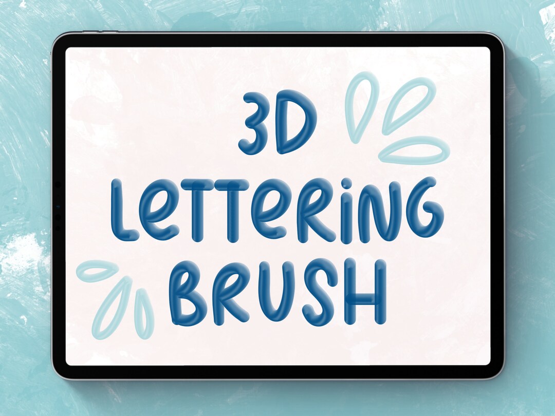 3D Brush | 3D Procreate Lettering Brush | 3D Brushes | Lettering ...