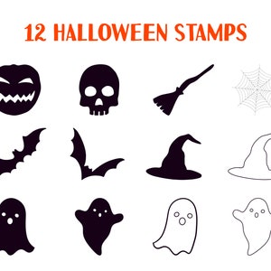 Halloween Stamps, Procreate Stamp Pack, 12 Procreate Stamp Brushes ...