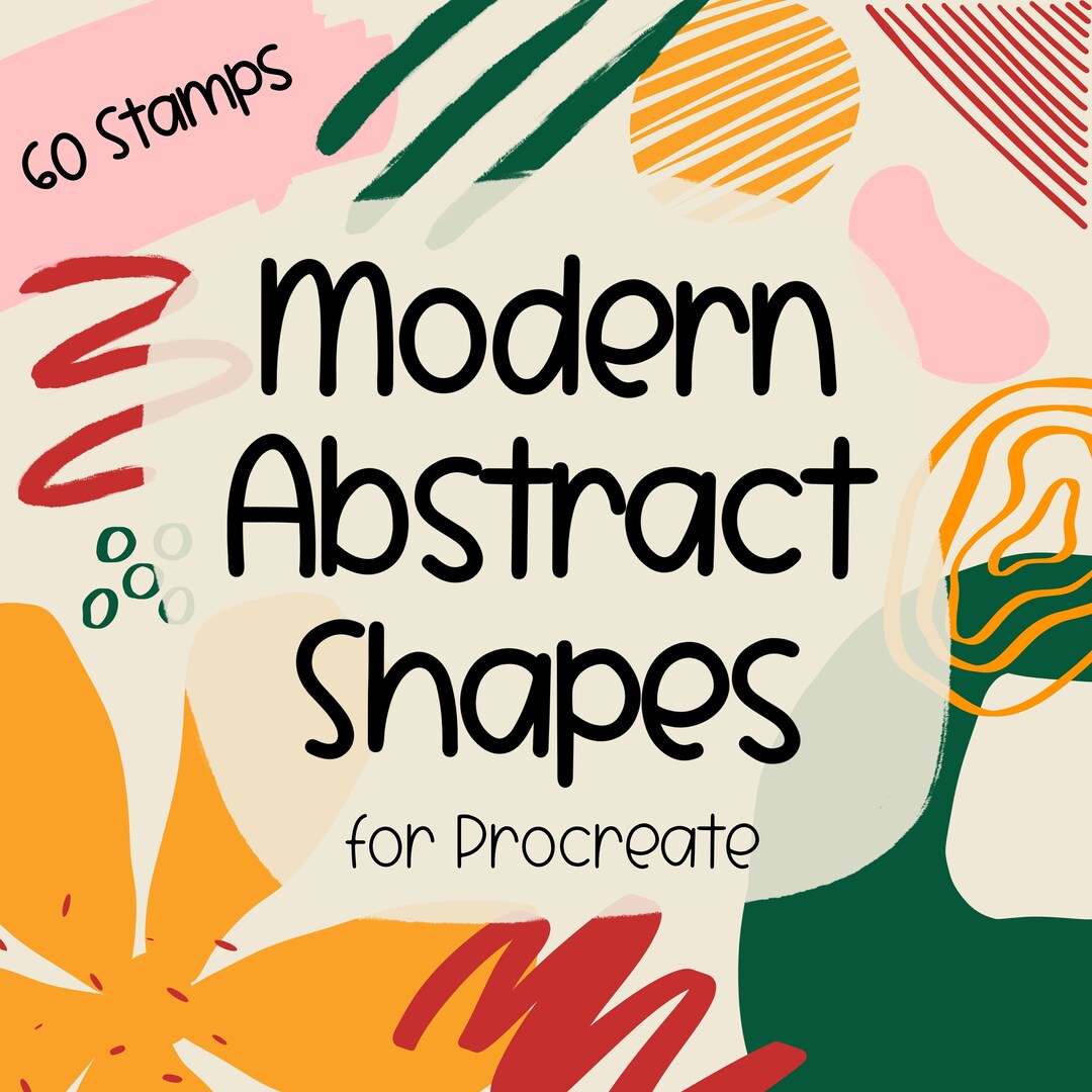 Modern Abstract Shape Stamps | Procreate Brushes | Organic Shapes ...