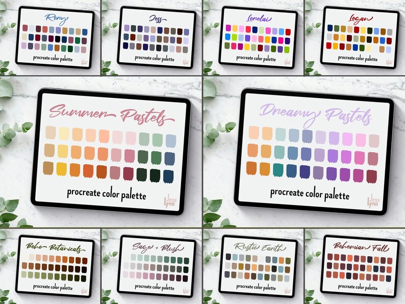 Color Palette Bundle For Procreate 30 Procreate Colour Palettes Digital Art Tools Rainbow