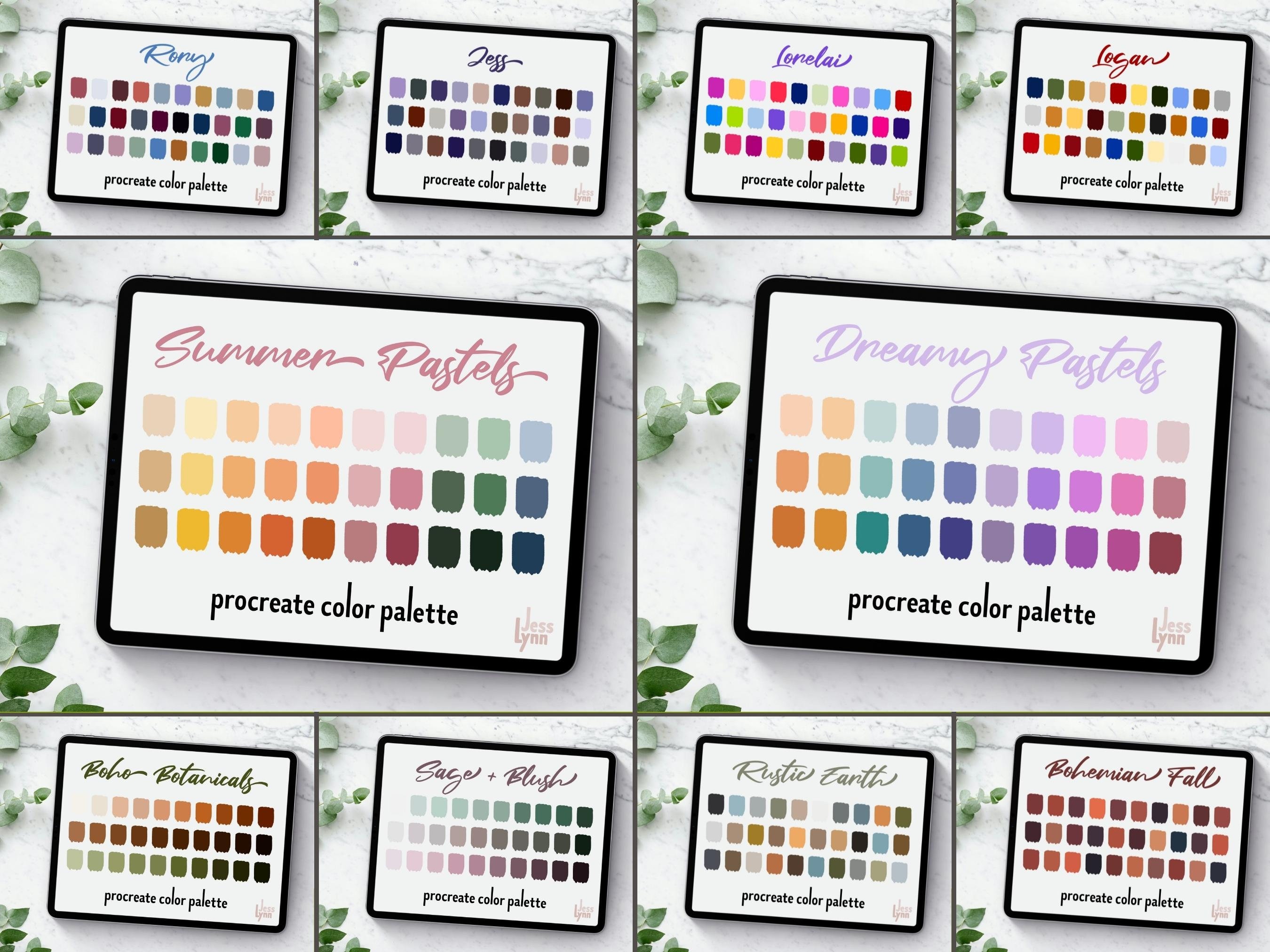 Color Palette Bundle for Procreate, 30 Procreate Colour Palettes ...