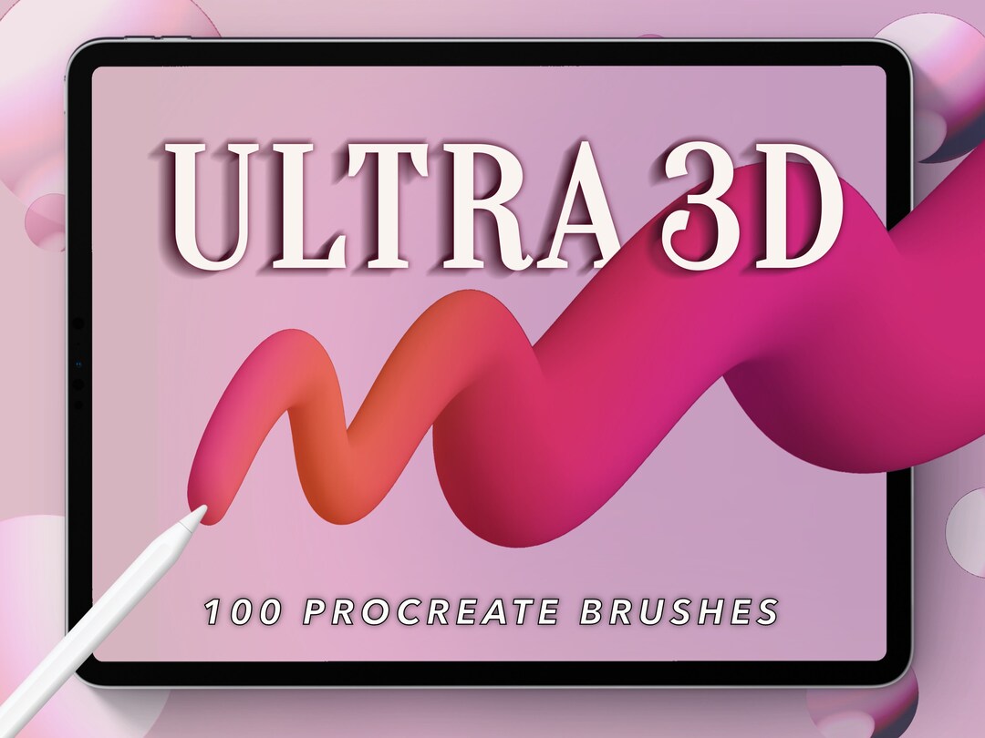 3D Procreate Brushes, 100 3D Lettering Brushes for Procreate, Procreate ...