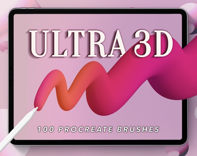 3D Procreate Brushes, 100 3D Lettering Brushes for Procreate, Procreate ...