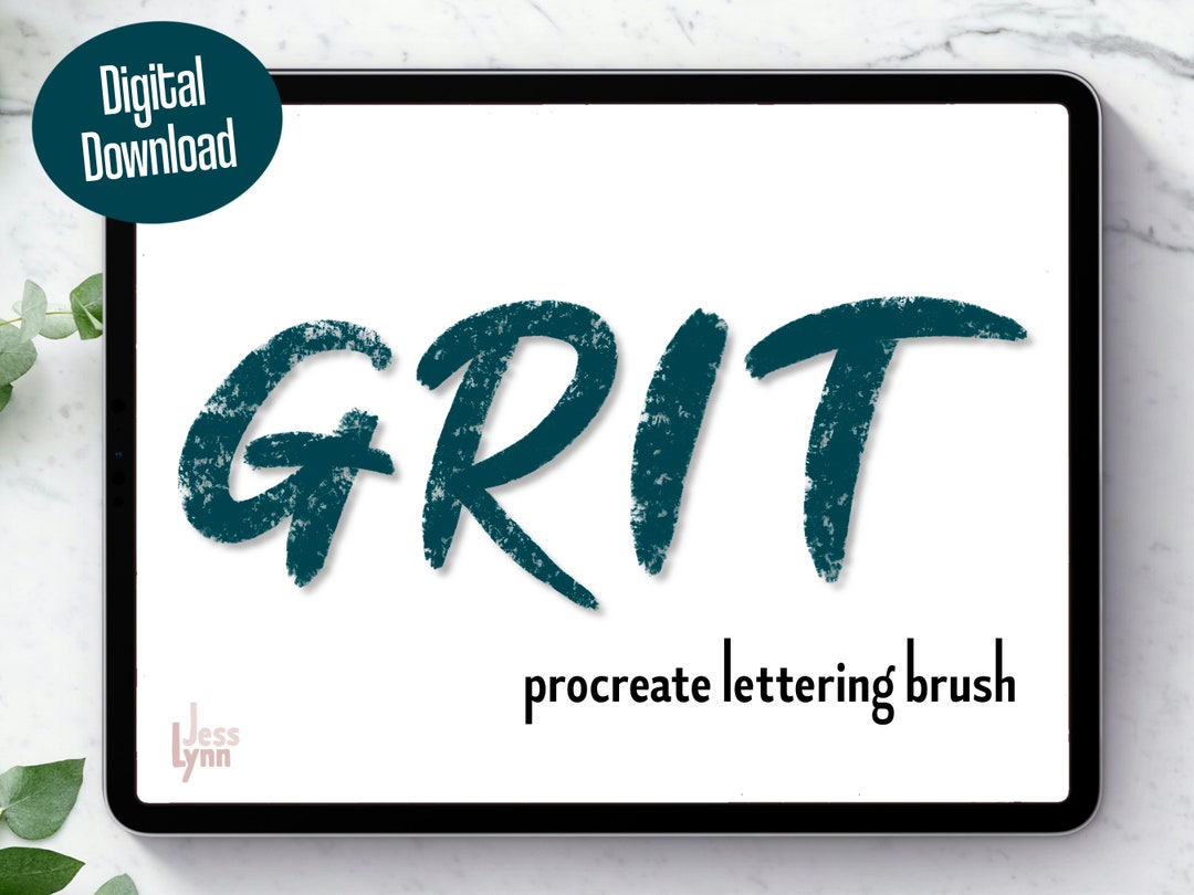 Texture Lettering Brush | Grit Procreate Lettering Brush | Texture ...