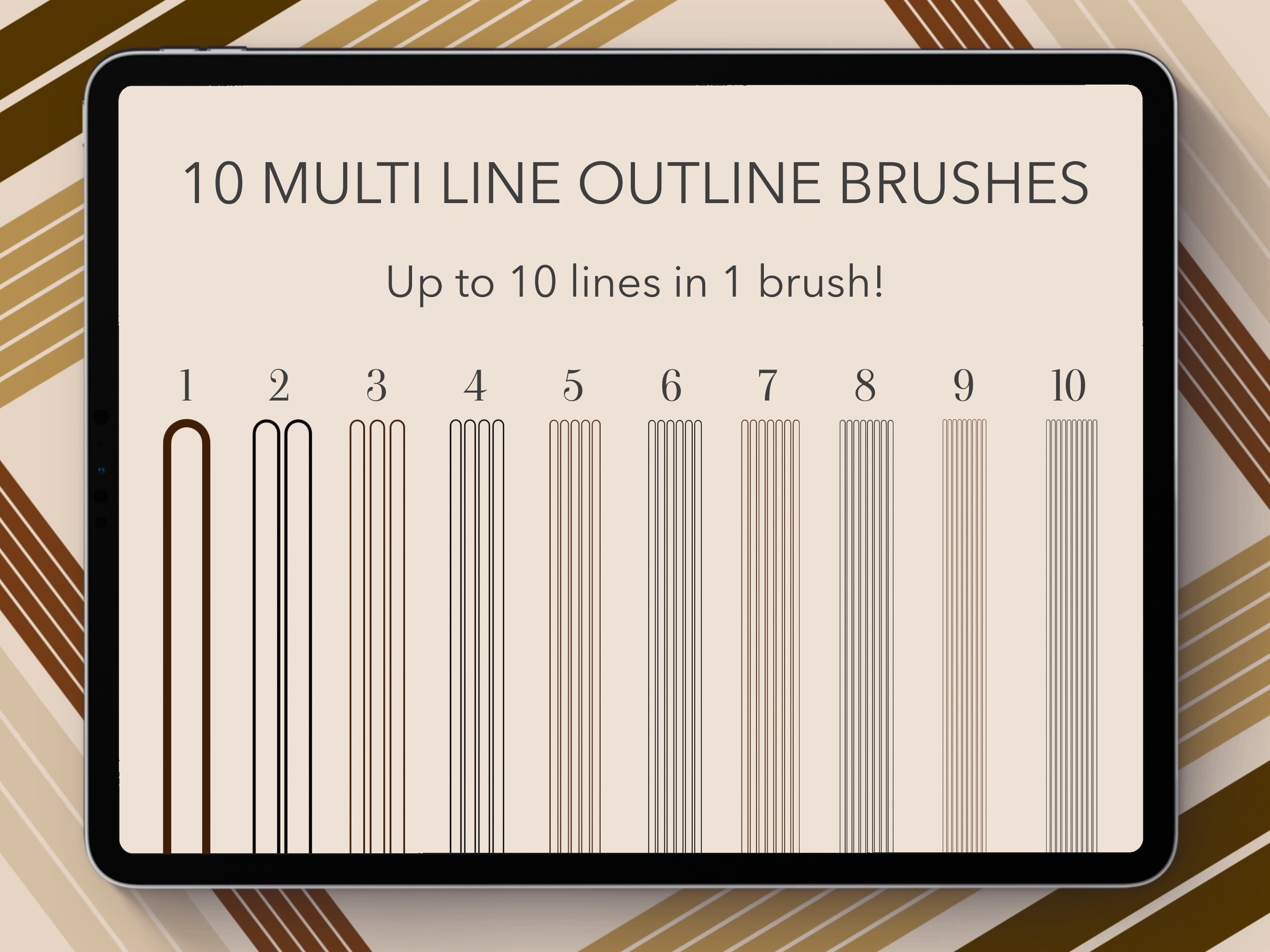 Outline Multi Line Procreate Brush Set | Outline Brushes | Rainbow Procreate Brush | Procreate ...