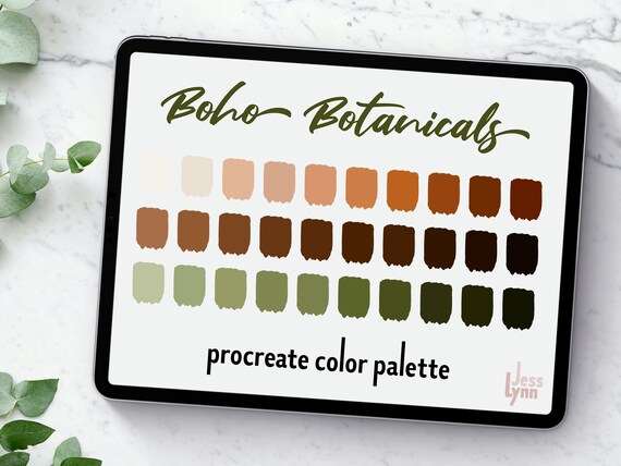 Boho Botanicals Procreate Colour Palette 30 Colors Procreate | Etsy