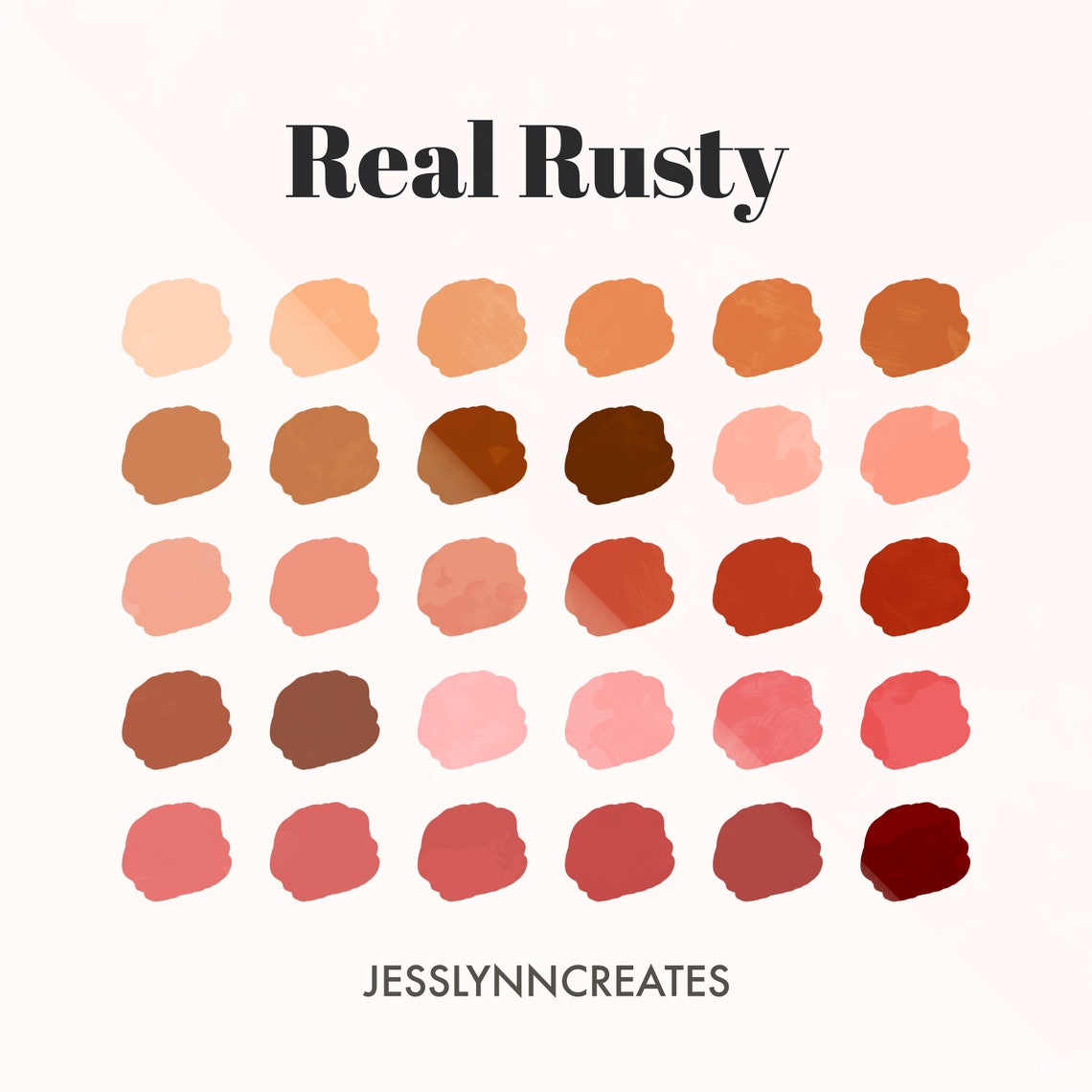Real Rusty Procreate Palette, Orange Color Palette, Procreate Tool ...