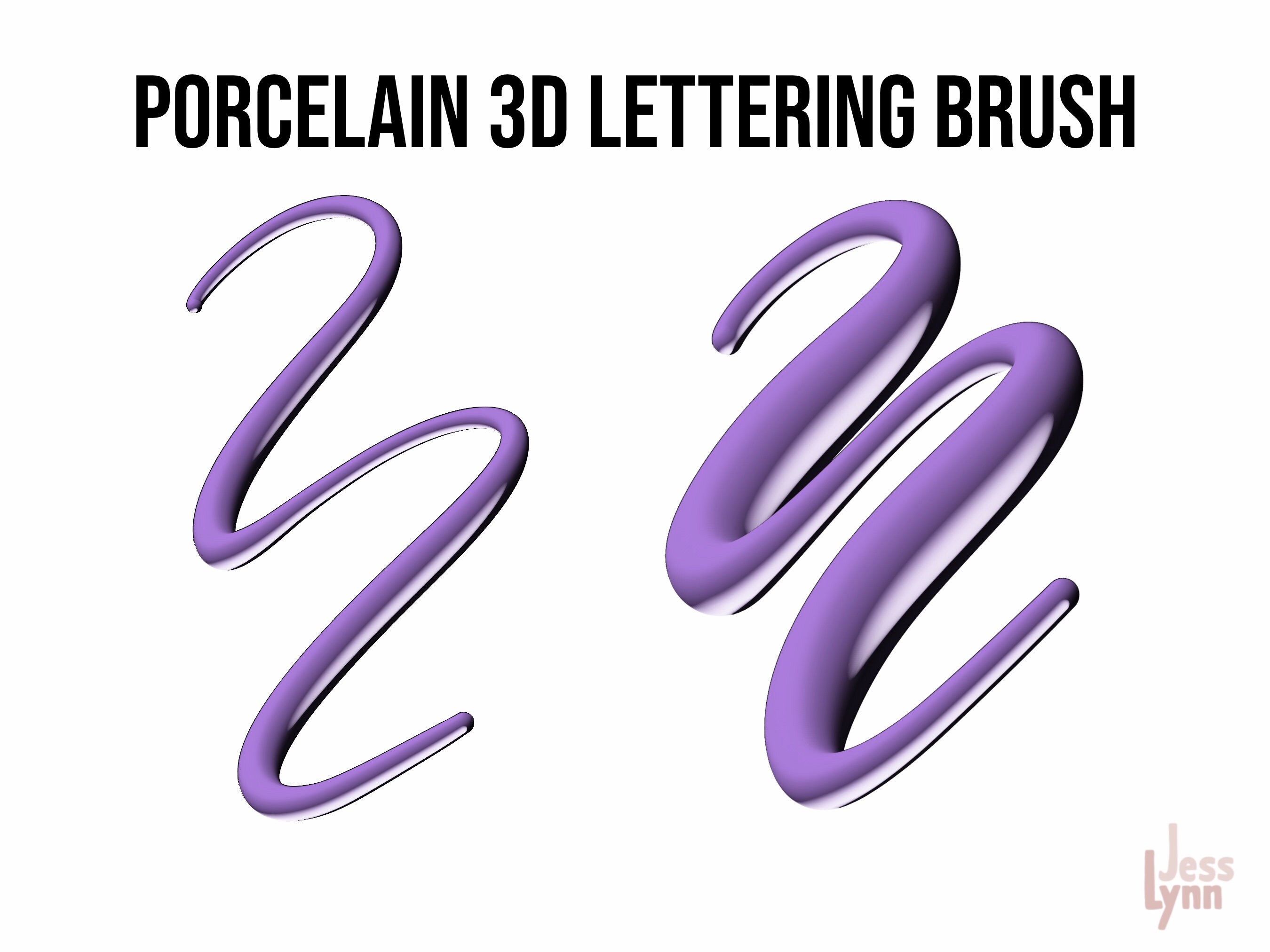 3D Brush | Porcelain 3D Lettering Brush | Procreate Brush | 3D ...