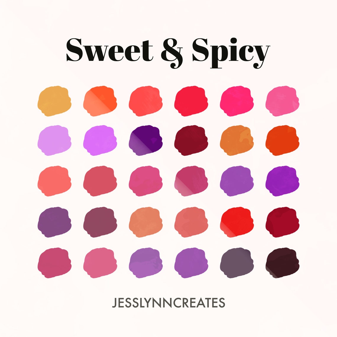 Sweet and Spicy Procreate Palette, Procreate Swatch, Procreate Colour ...