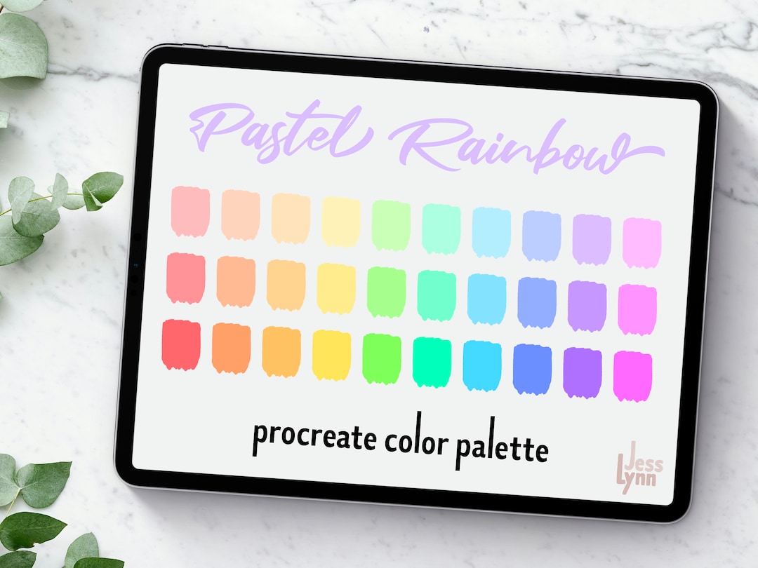 Pastel Rainbow Procreate Palette Rainbow Palette Procreate - Etsy