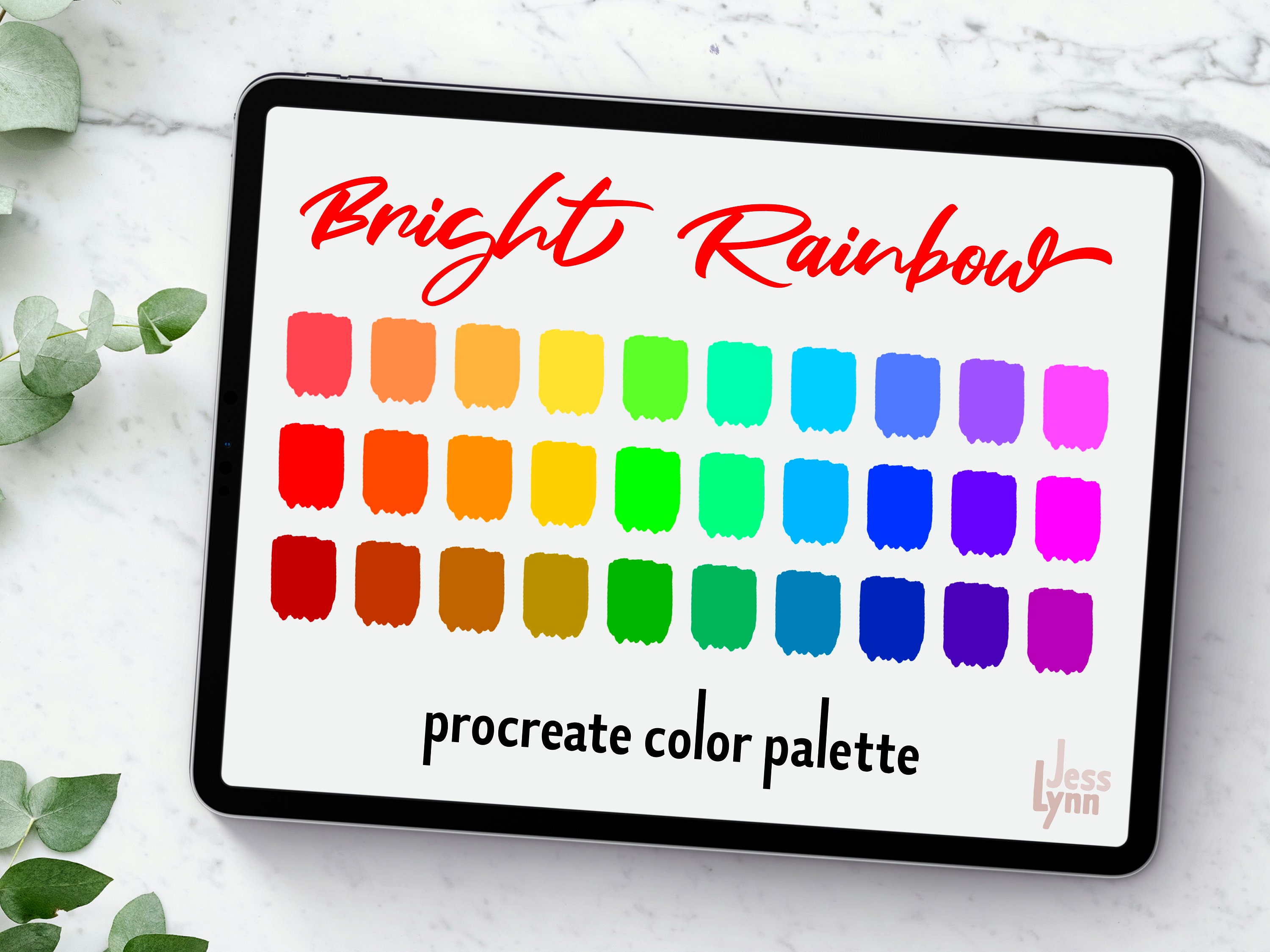 Bright Rainbow Procreate Palette Rainbow Palette Procreate - Etsy