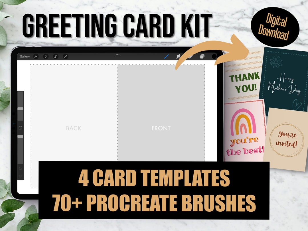 Greeting Card Kit, DIY Printable Mother's Day Card, Procreate Template ...