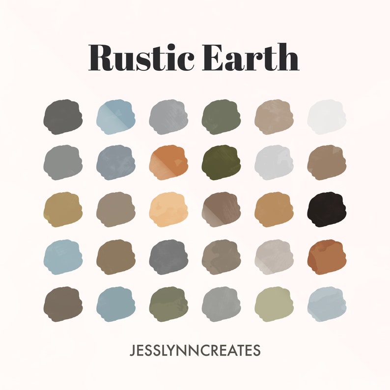 Rustic Earth Procreate Colour Palette, 30 Colors, Procreate Palettes ...