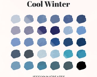 Winter Wonderland, 30 Color Palette for Procreate. DIGITAL DOWNLOAD. - Etsy