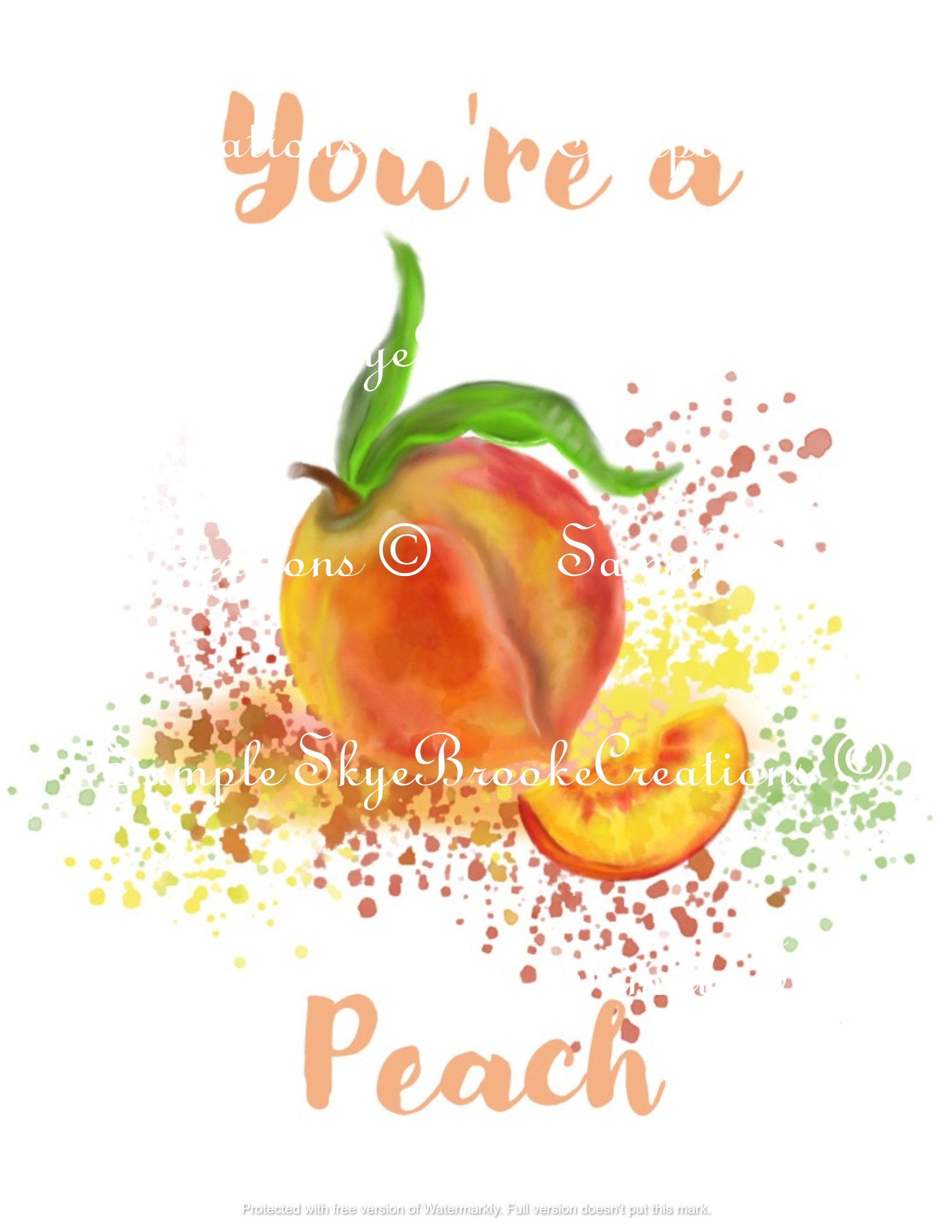 You're a Peach- Printable Peach Art - Summer Printable -farmhouse ...