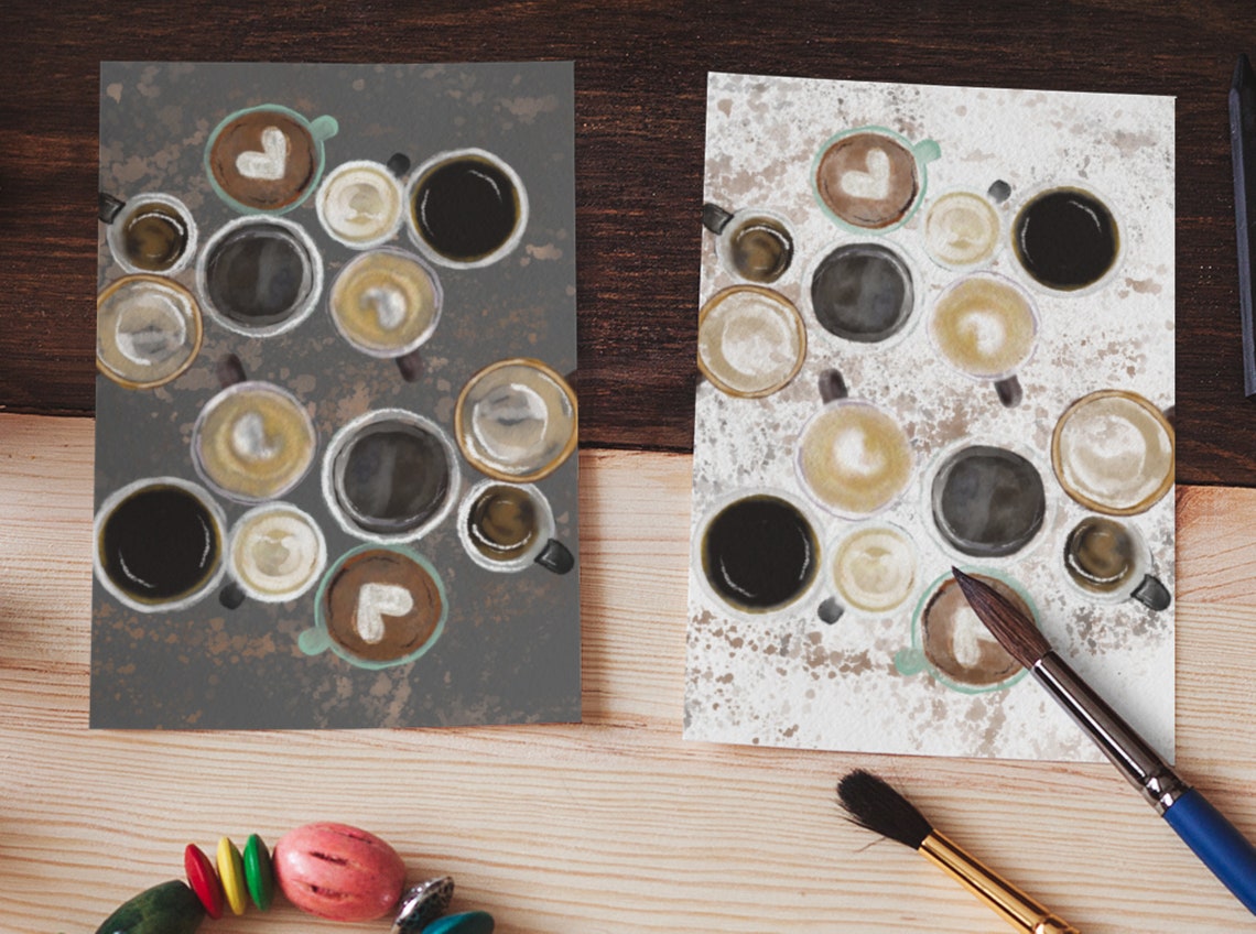 Coffee Art Coffee Wall Print Cafe Prints cafe Patterned Print Coffee ...