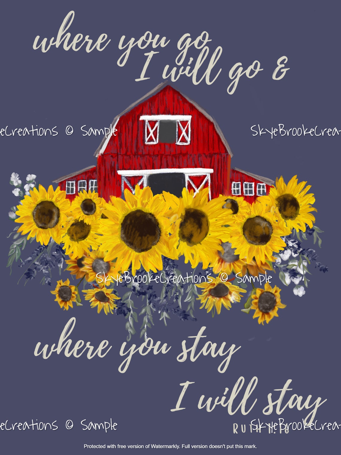 Farmhouse Art- Barn Art- Shabby Chic- Bible Verse Print -sunflower Art ...