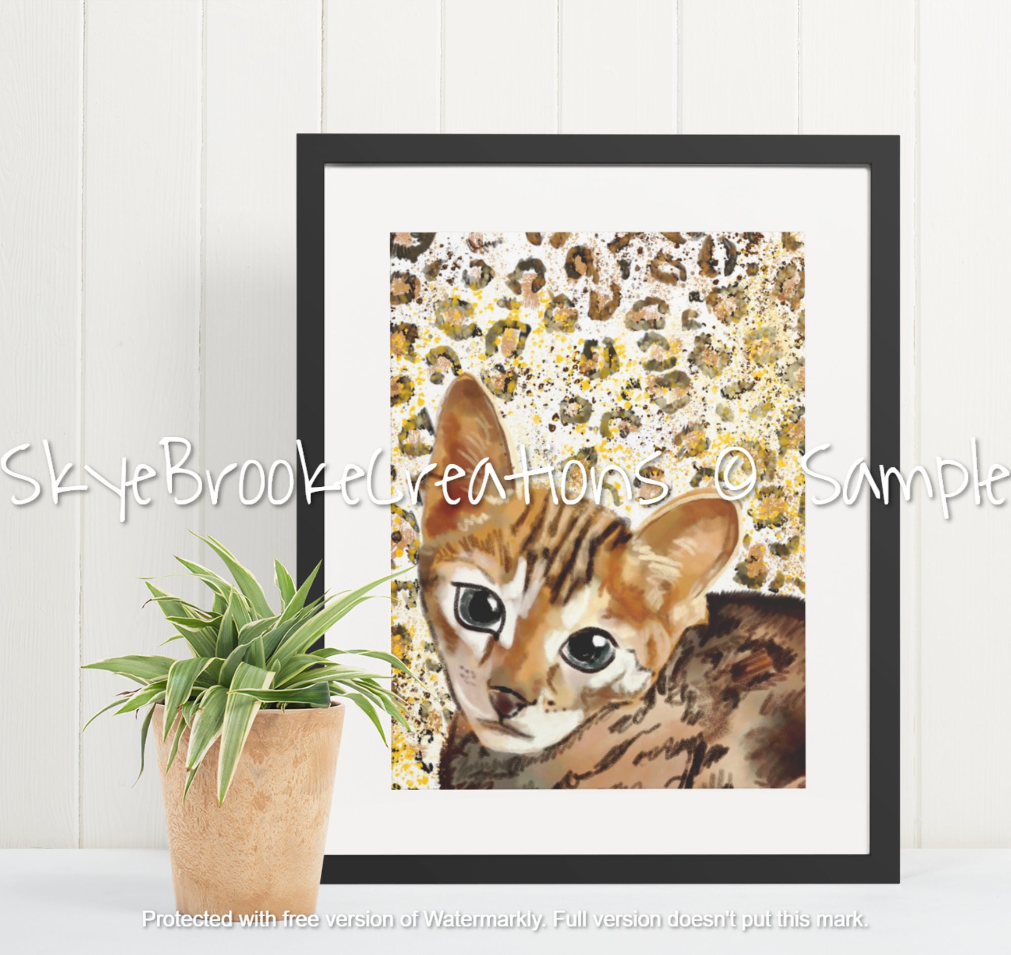 Kitten Printable- Cheetah Print Printable- Gold Cheetah Print- Cheetah ...