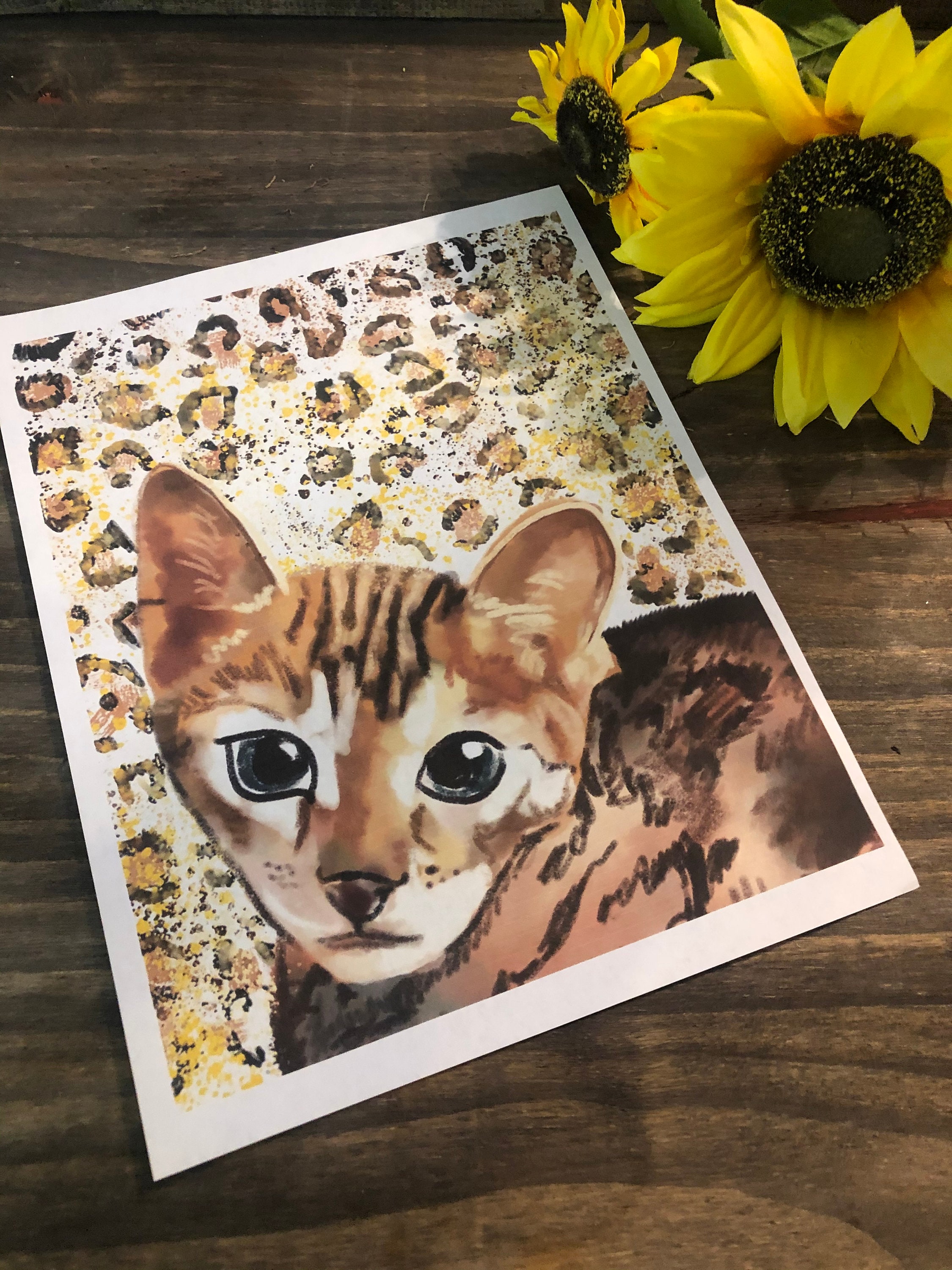 Kitten Printable- Cheetah Print Printable- Gold Cheetah Print- Cheetah ...