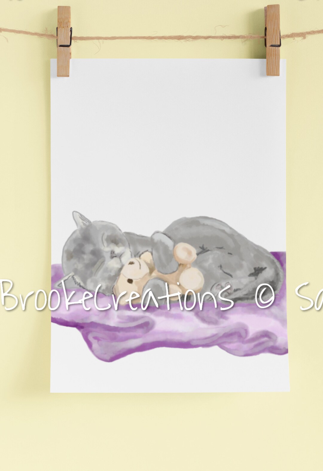 Kitten Printable- Gray Kitten Printable- Gray Kitten Print- Gray Cat ...