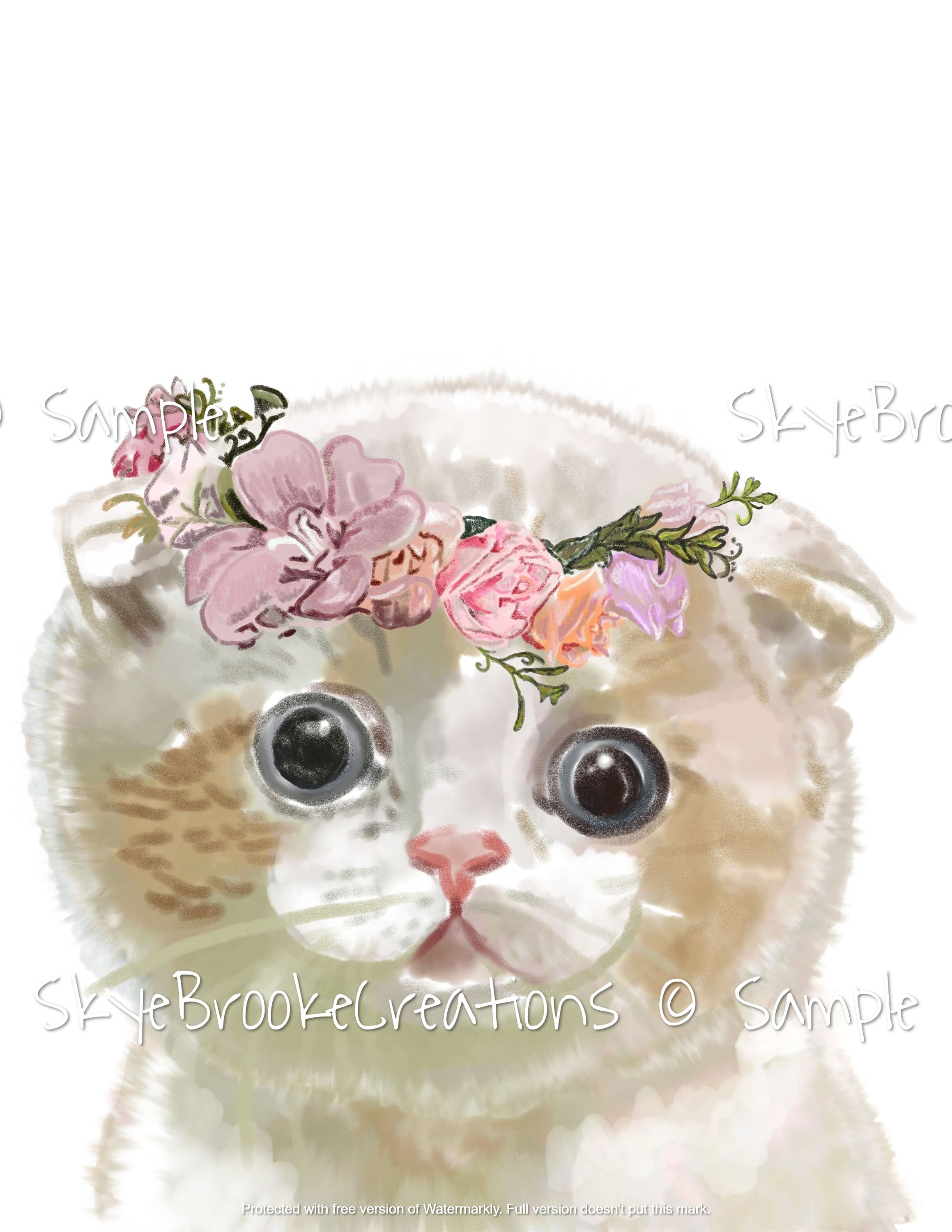Kitten Printable- Fluffy Kitten Printable- White Kitten Print- White ...