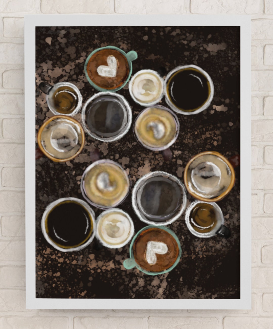 Coffee Art Coffee Wall Print Cafe Prints cafe Patterned Print Coffee ...