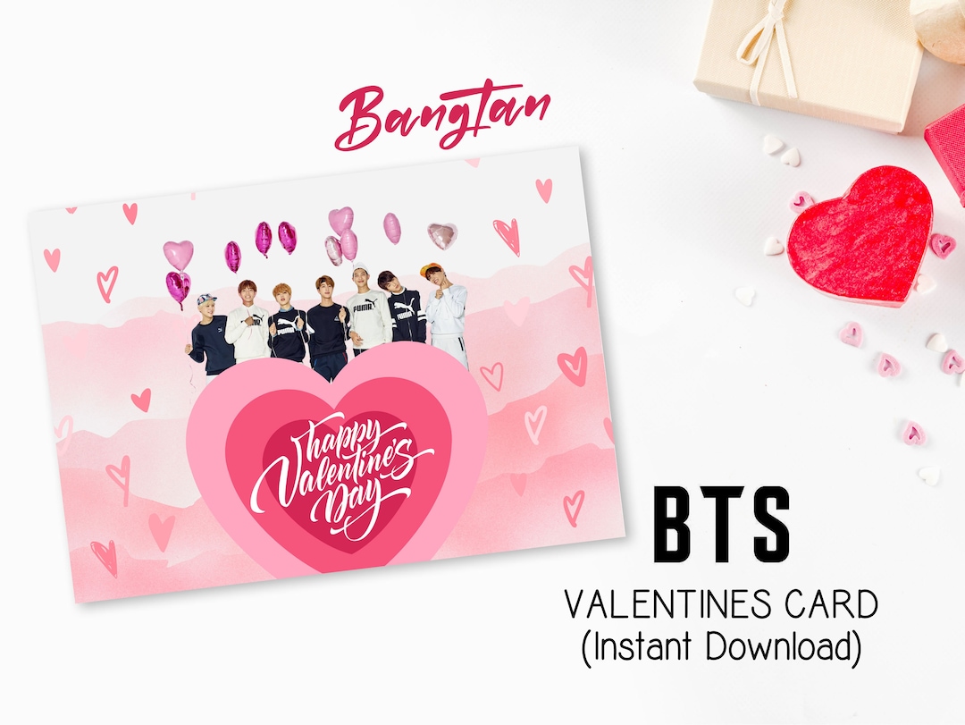 BTS Valentines Card | BTS Digital Download | BTS Print | Bangtan Card ...
