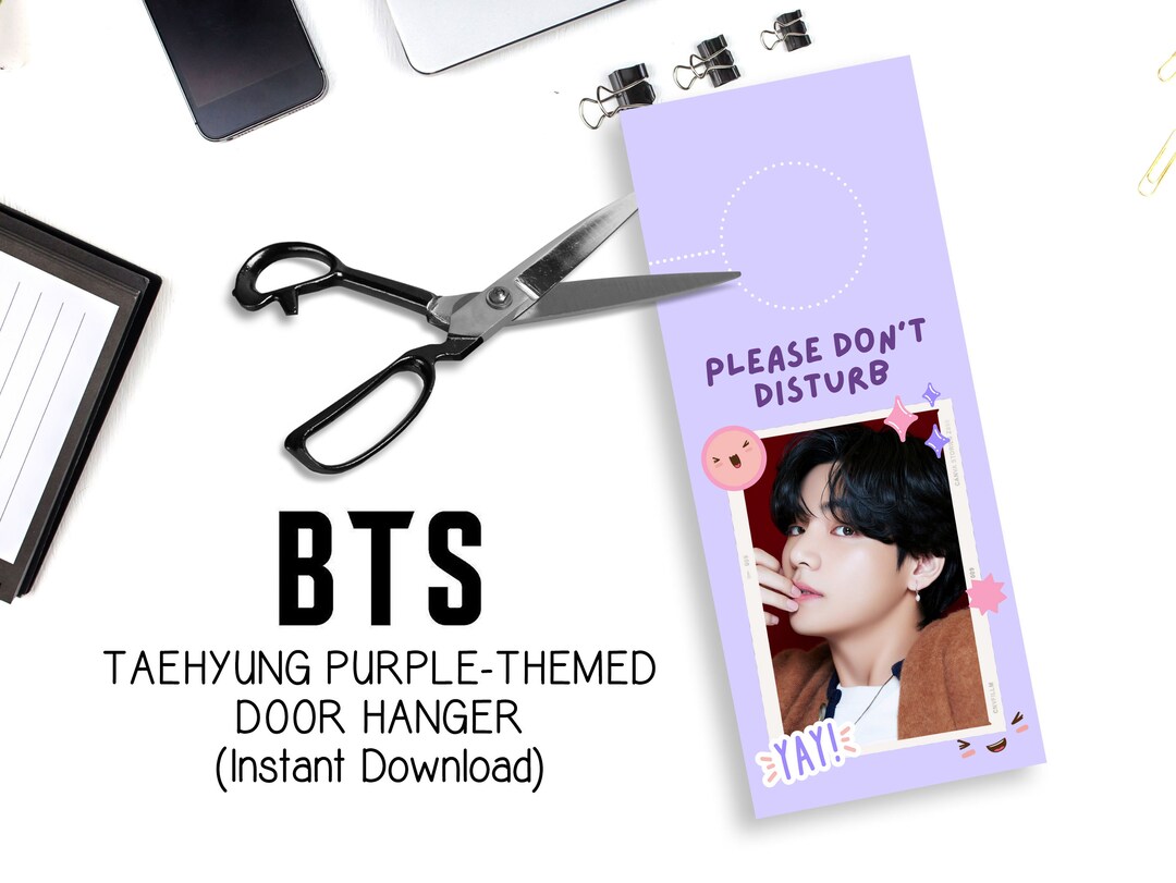 BTS Door Hanger | BTS Digital Download | Bts Print | V Taehyung Door ...