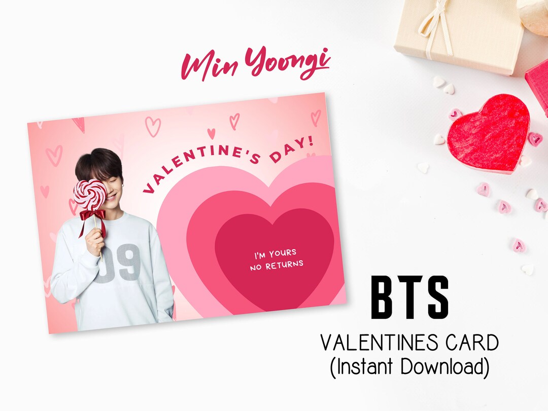 BTS Valentines Card BTS Digital Download BTS Print Minyoongi Card ...