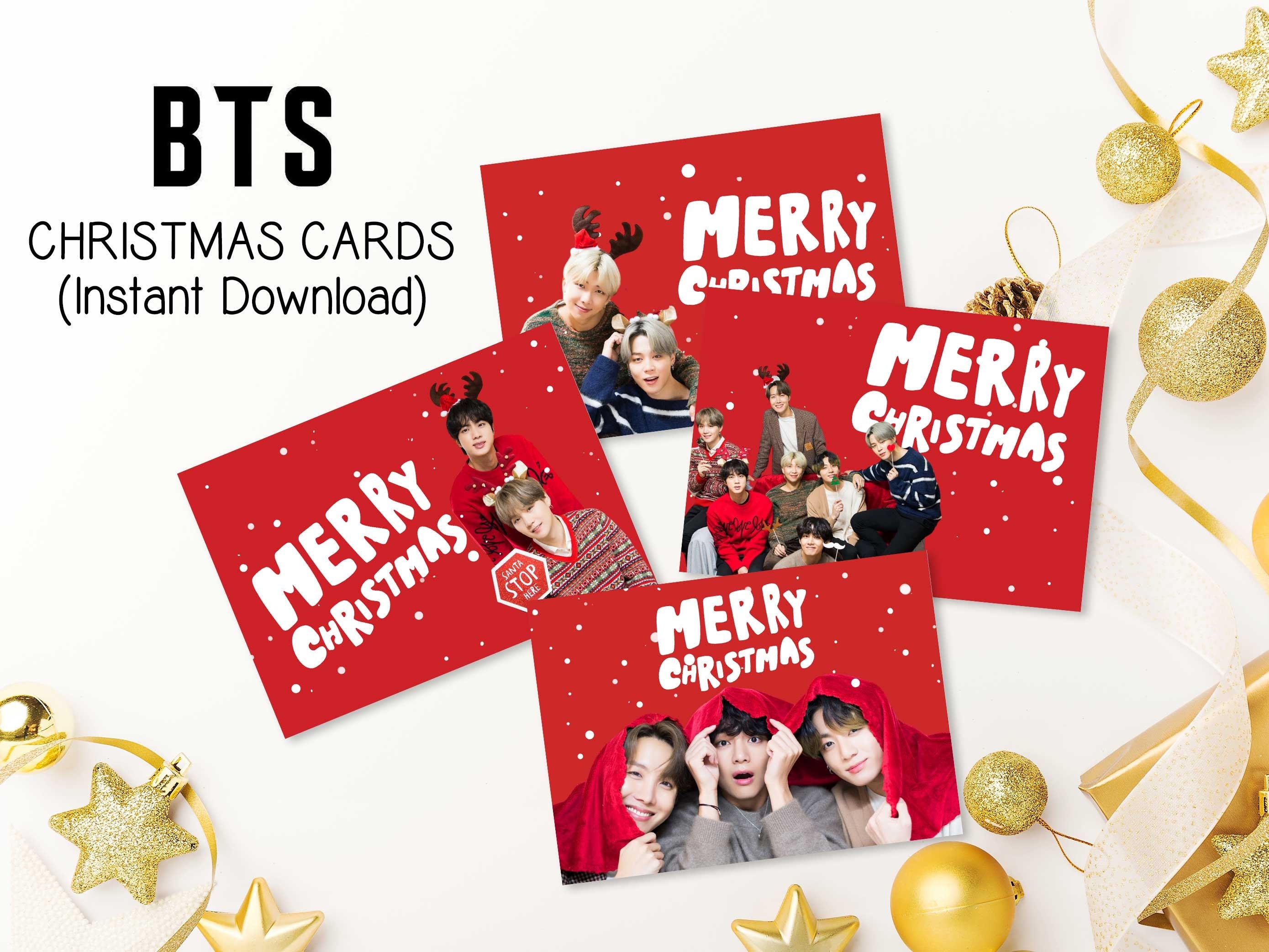 BTS Christmas Card | BTS Digital Download | Bts Print | Bts Holiday ...
