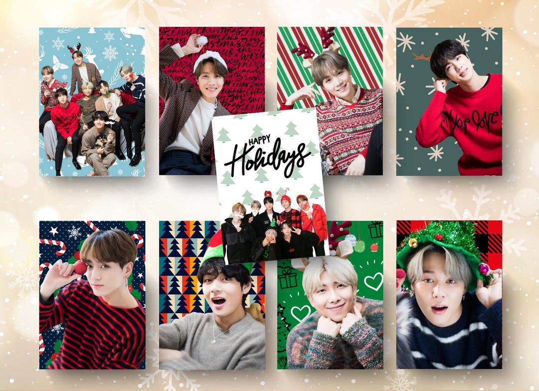 BTS Christmas Gift Tags | Bangtan Holiday Cards (digital Download) - Etsy