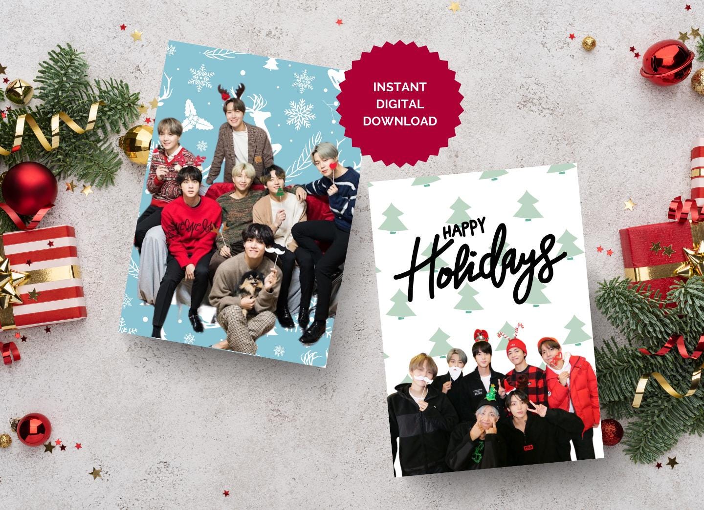 BTS Christmas Tags | BTS Digital Download | Bts Print | Bts Holiday ...