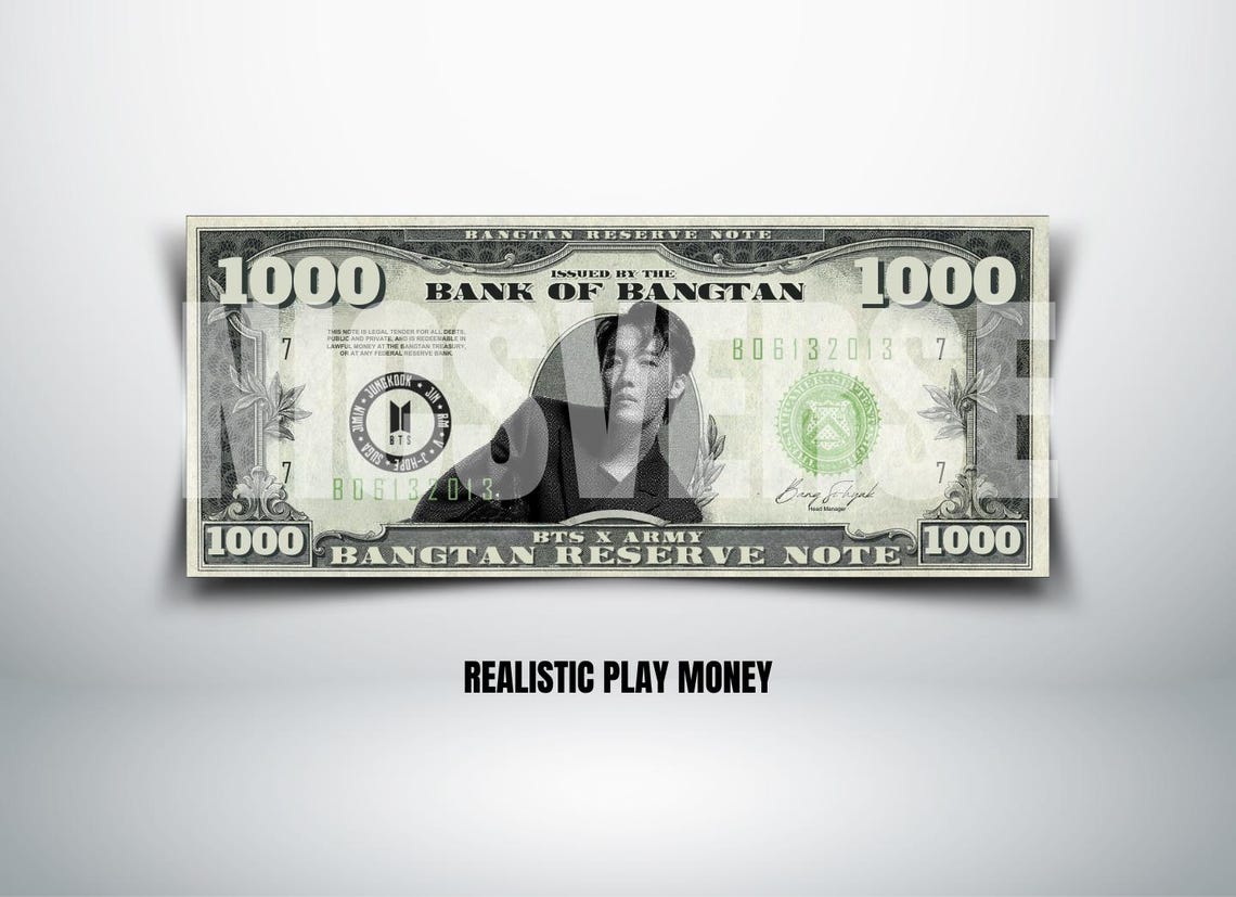 Printable J Hope Bangtan Bucks Play Money | BTS Fan Play Cash | OT7 K ...