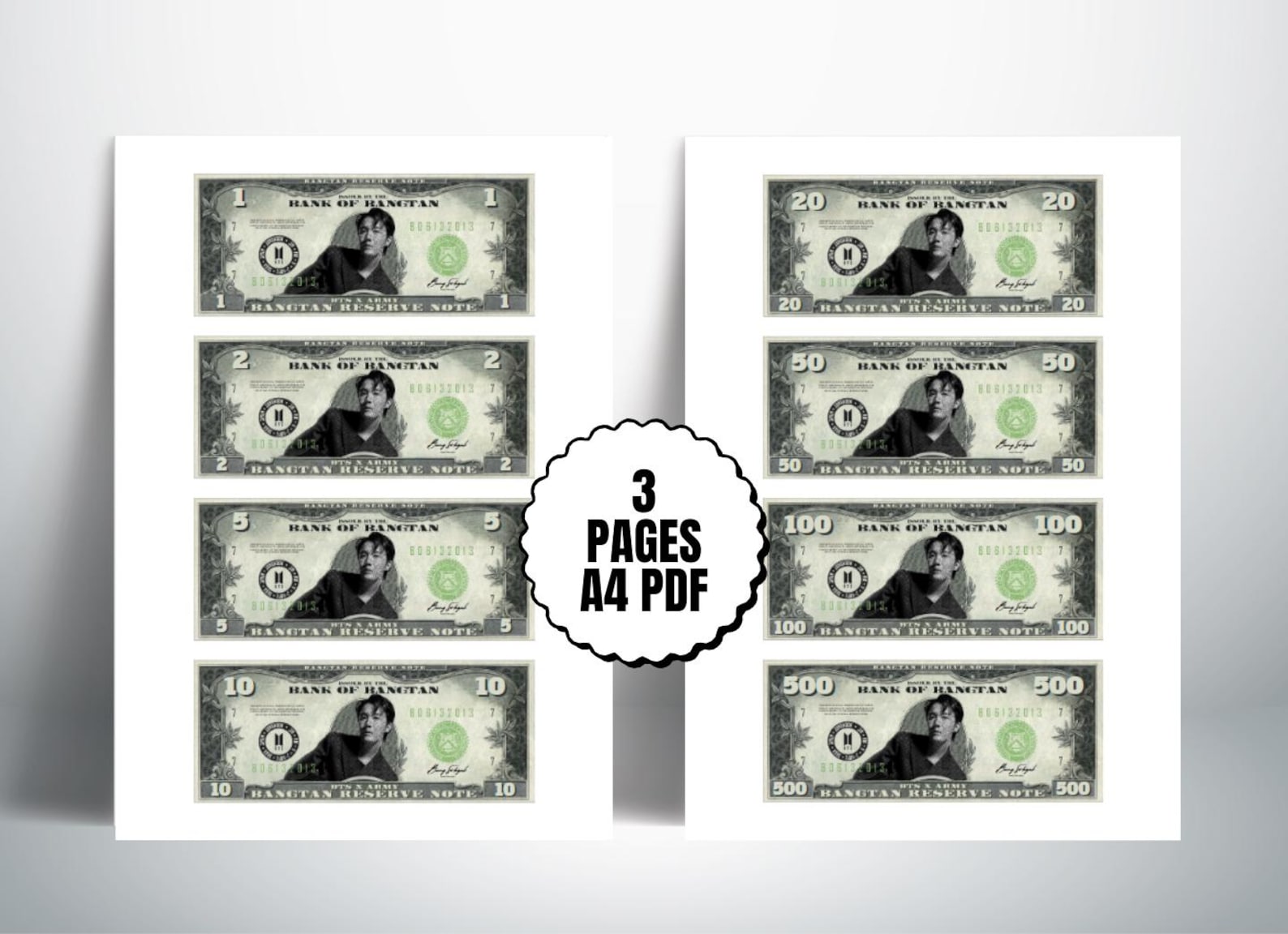 Printable J Hope Bangtan Bucks Play Money | BTS Fan Play Cash | OT7 K ...