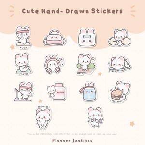 Cute Fitness Digital Planner Stickers | Cute Fitness Printable Stickers ...