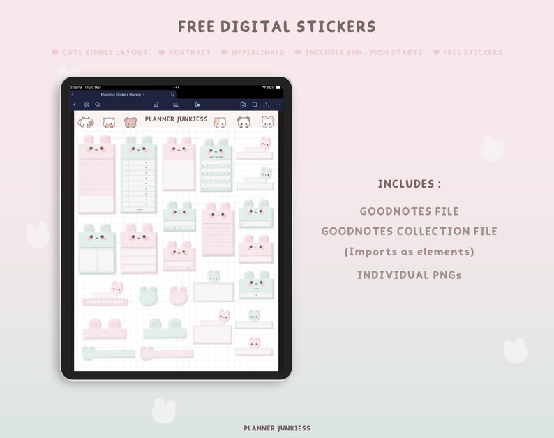 Cute Daily Digital Planner| Digital Undated Planner| Portrait Digital ...