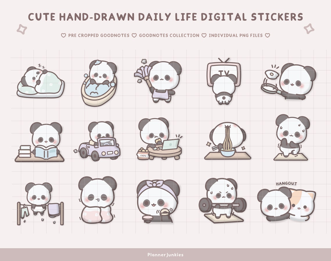 Cute Daily Life Digital Planner Stickers Kawaii Digital Stickers Daily ...