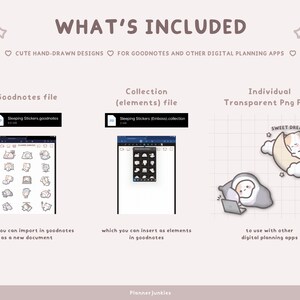 Cute Sleeping Digital Planner Stickers | Kawaii Digital Stickers | Cute ...