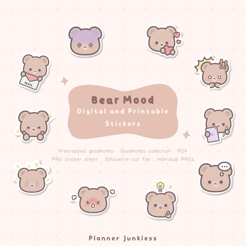 Puffy Stickers Bear - Etsy