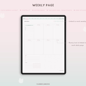Cute Daily Digital Planner| Digital Undated Planner| Portrait Digital ...